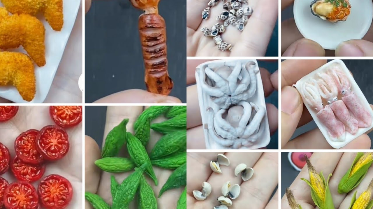 DIY Miniature Food | Octopus | Squid | Corn | Tomato | Bitter Gourd ...