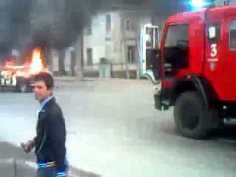 Машина Горит в Центре Душанбе