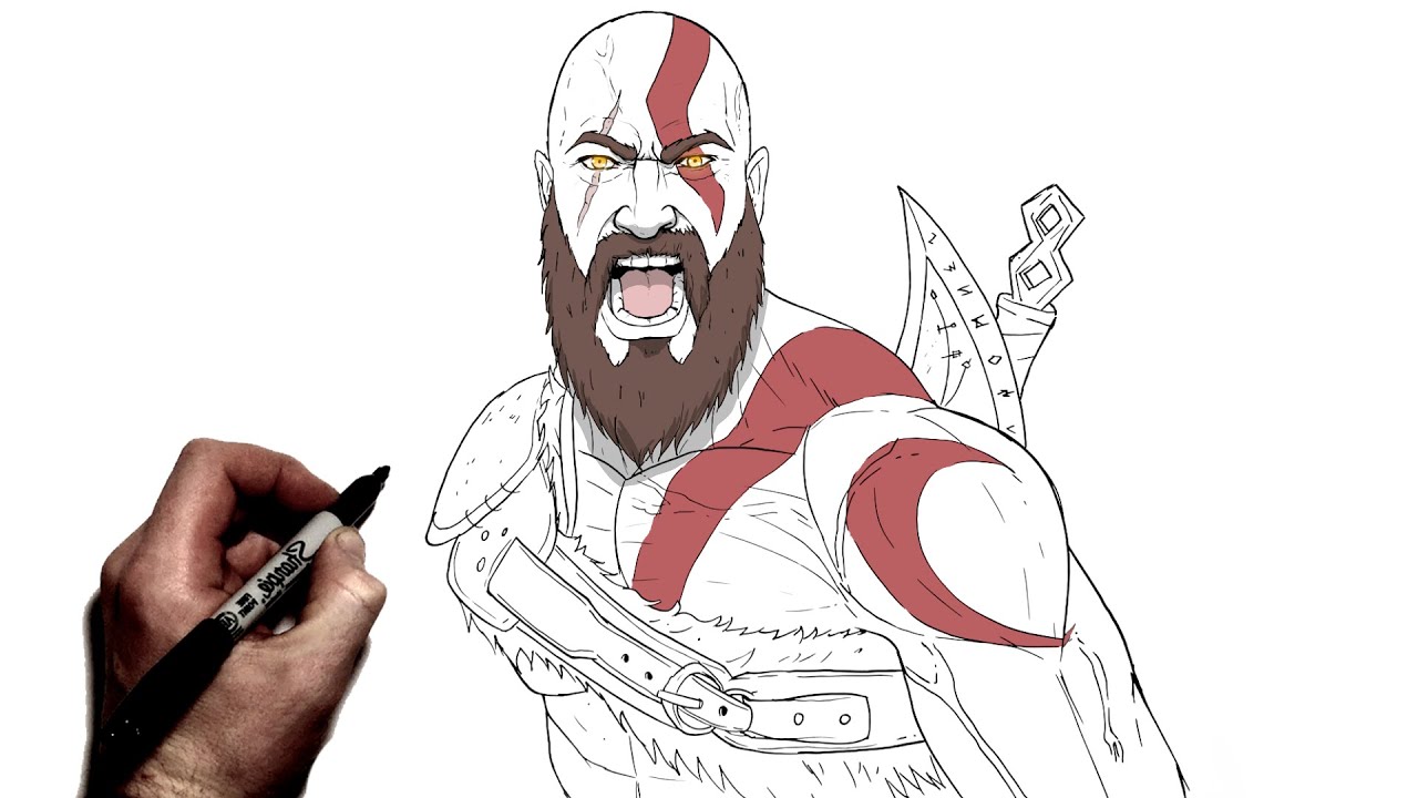 How To Draw Kratos War Cry | Step BY Step | GOW - YouTube