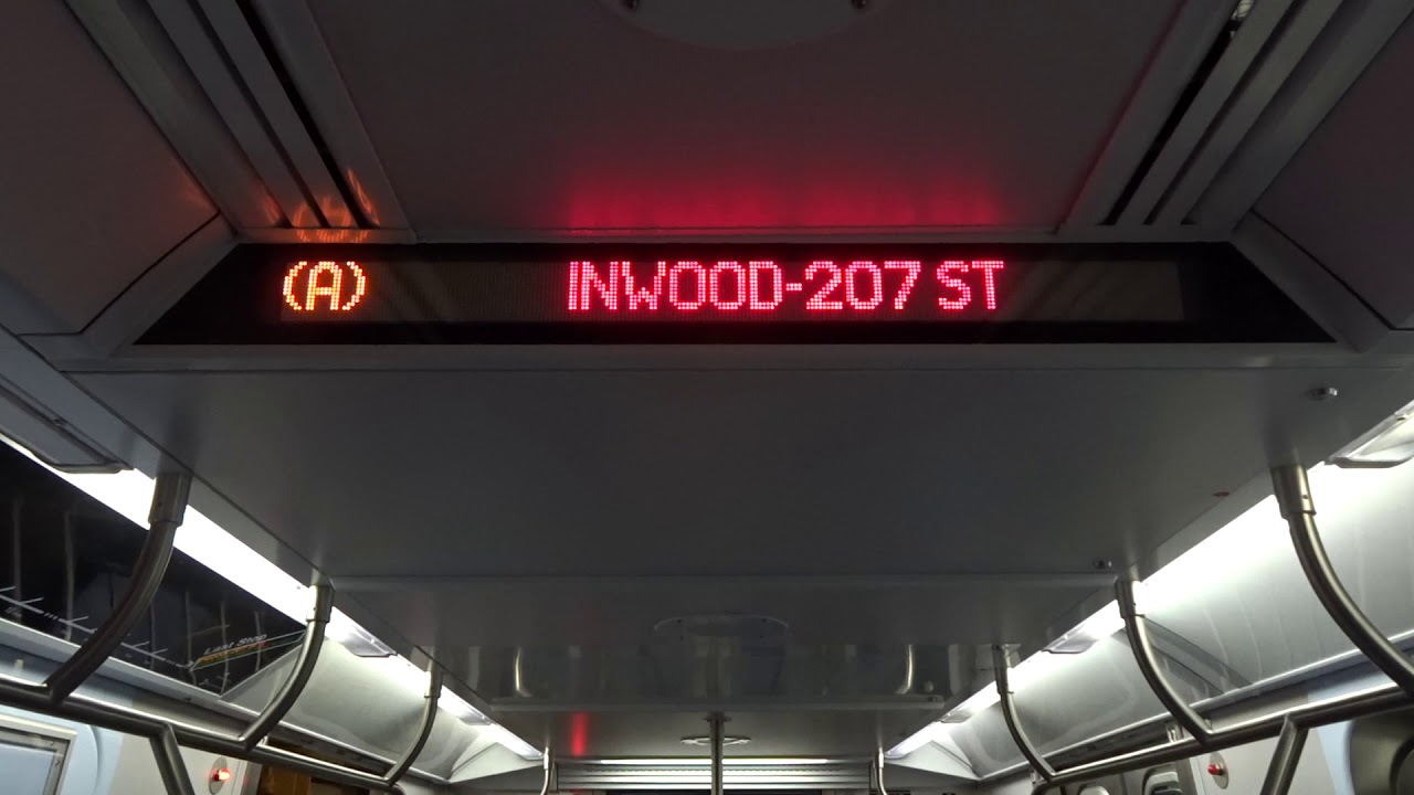 NYC Subway: R179 (A) Interior Destination Sign To Inwood-207th Street ...