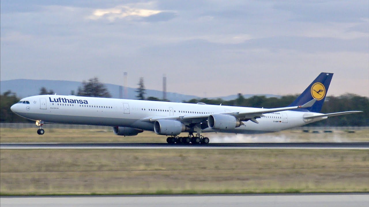 [4K] The Wonderful Lufthansa A340-600 & A340-300 | Frankfurt Airport ...