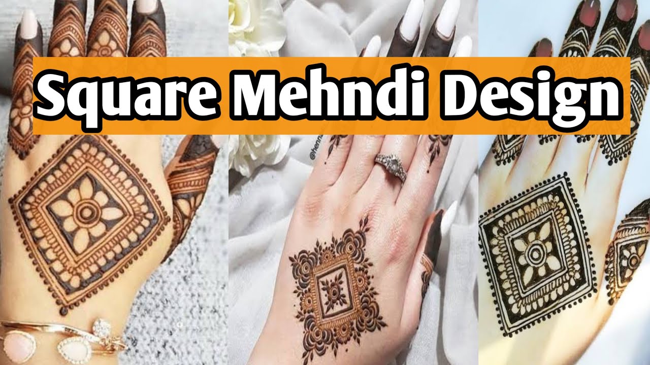 Square Mehndi Design For Little Girls | Gird Mehndi Design | - YouTube