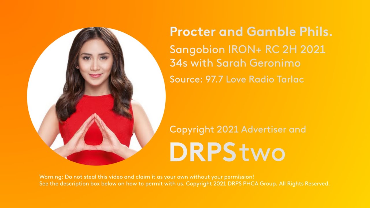 Sangobion IRON+ Radio Commercial 2H 2021 34s with Sarah Geronimo ...