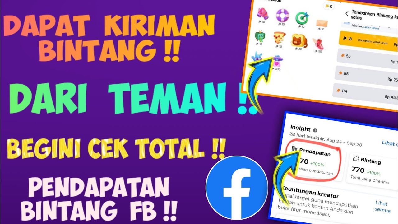 Dapat Kiriman Bintang Facebook Dari Teman Begini Cek Total Pendapatan ...