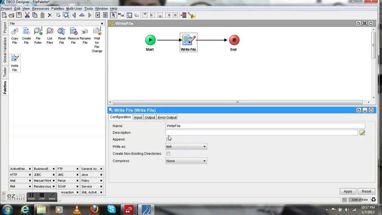 TIBCO Business Works File Palette Tutorial - YouTube