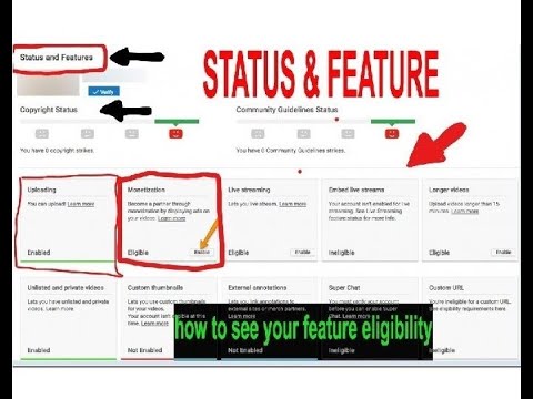 How to see YouTube channel status and features || copyright status ...