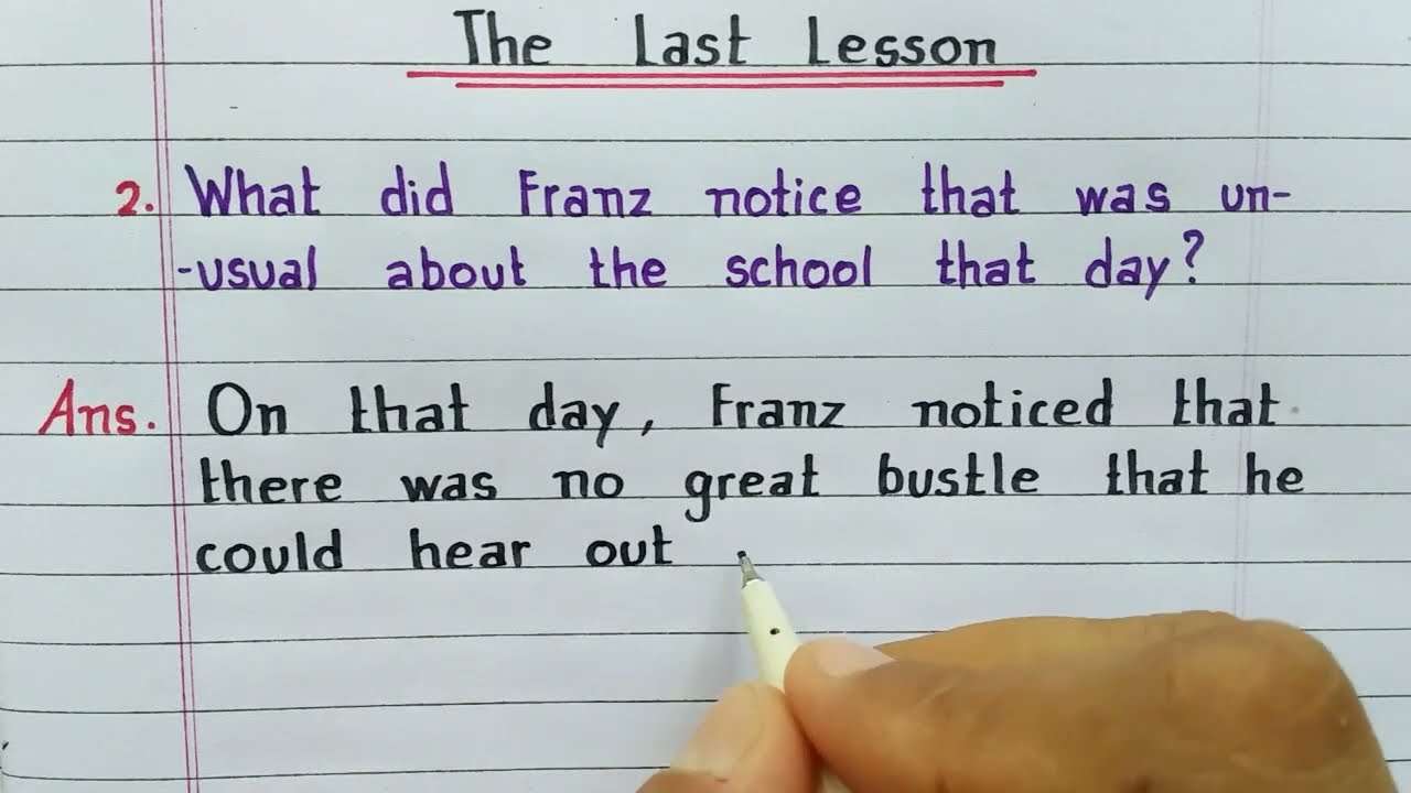 What did Franz notice that was unusual about the school that day? | The ...