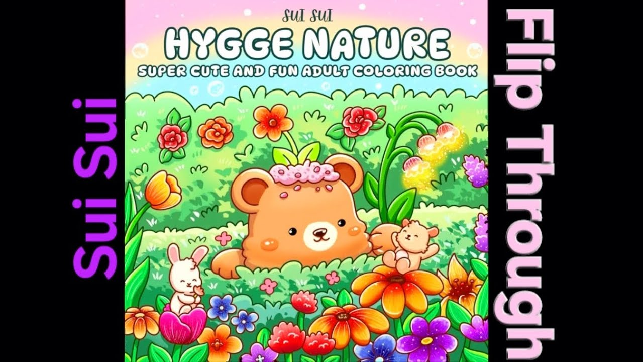 Hygge Nature Adult Coloring Book by Sui Sui Flip Through - YouTube