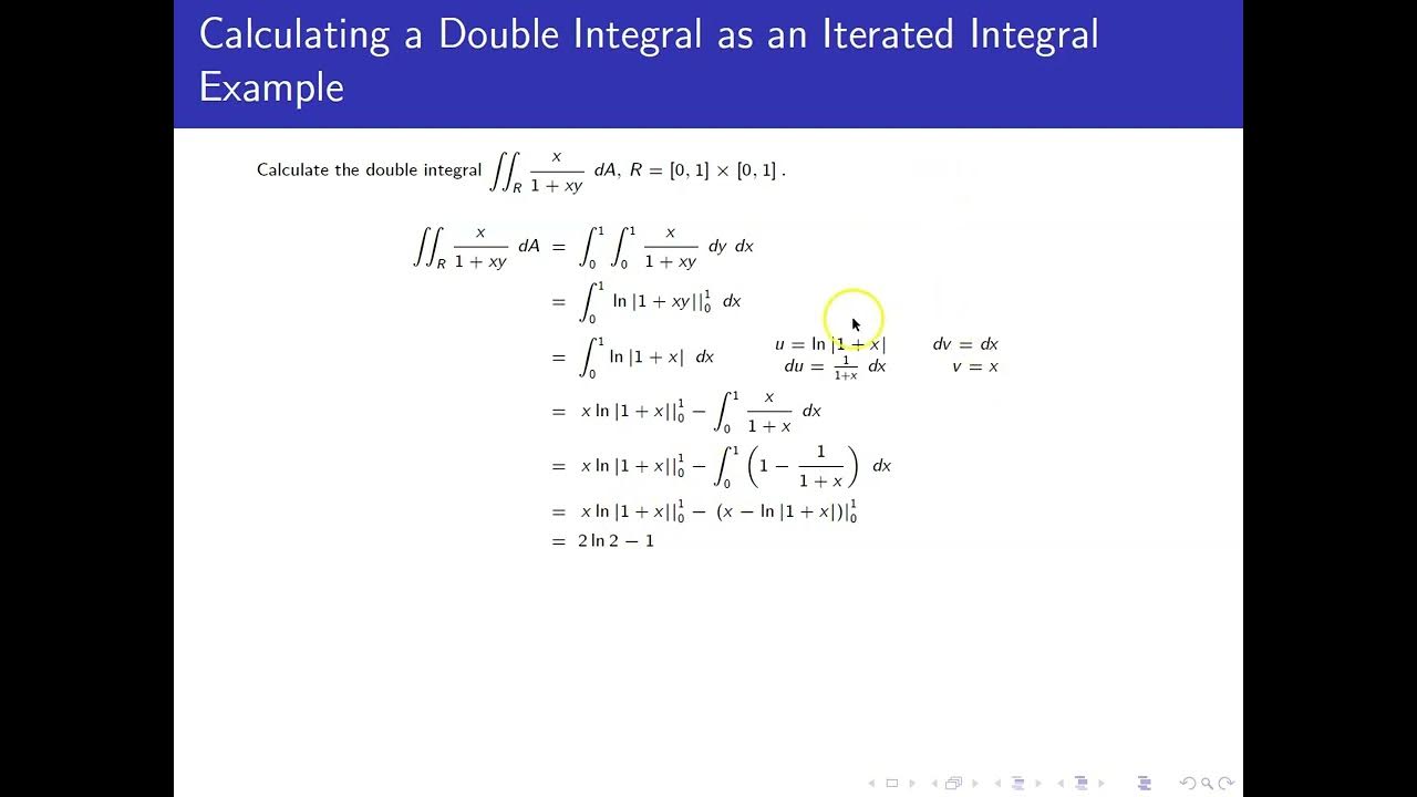 Calculating a Double Integral as Iterated Integral Example - YouTube