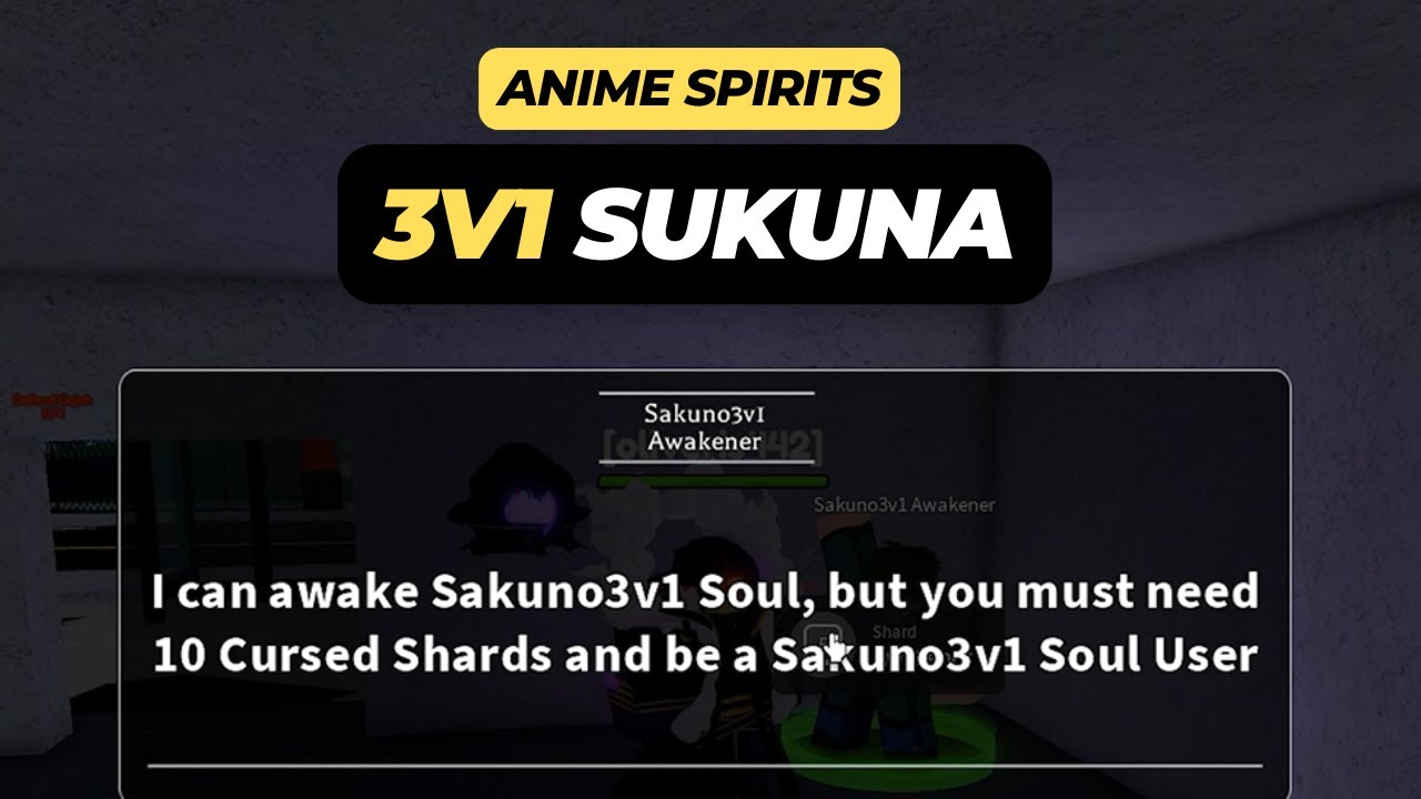 How to Get 3v1 Sukuna in Roblox Anime Spirits - YouTube