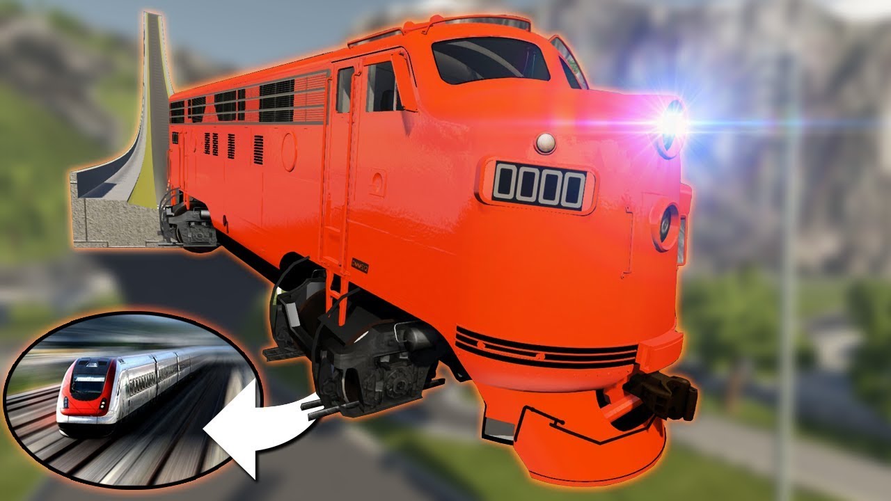 ACELERANDO NO MAXIMO NA RAMPA COM O TREM! BEAMNG DRIVE - YouTube