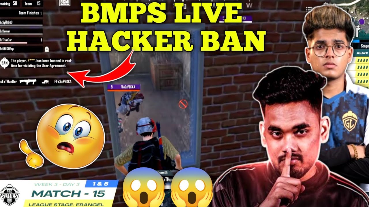 BMPS LIVE HACKER BAN😱 BMPS hacker gameplay 💯5 squad back to back fight ...