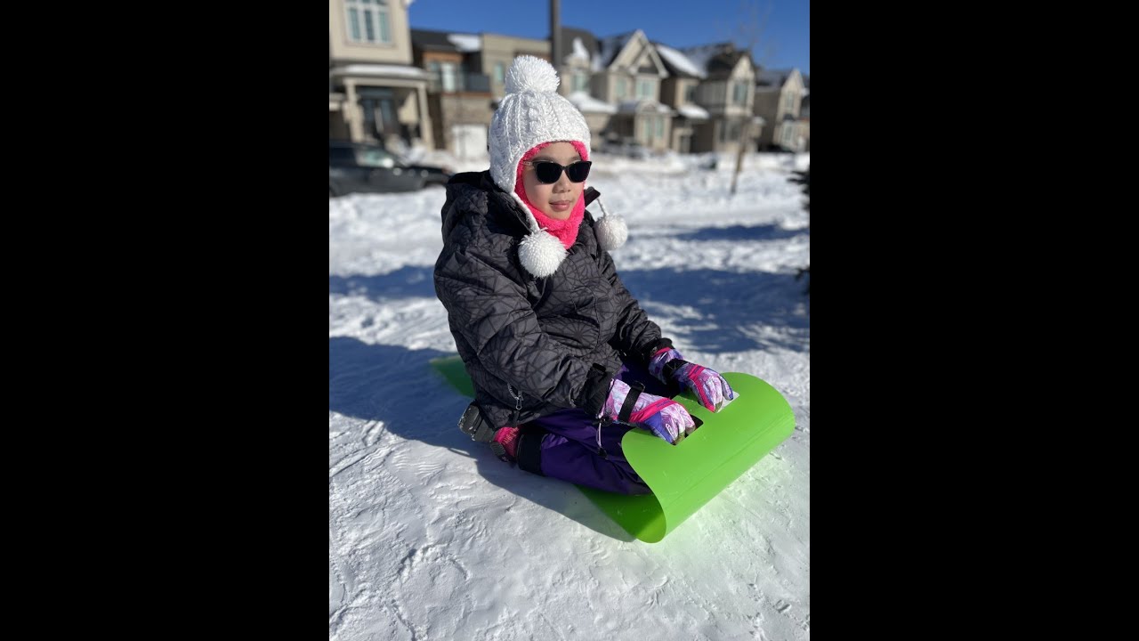 Snow fun - [AFFORDABLE SNOW SLED] Tobogganing with crazy carpet sled ...