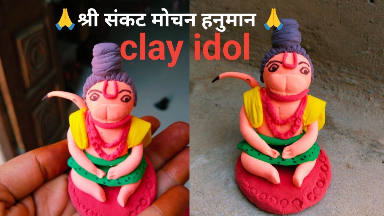 shri hanuman 🚩 making idol with clay diy simple step to steps ...