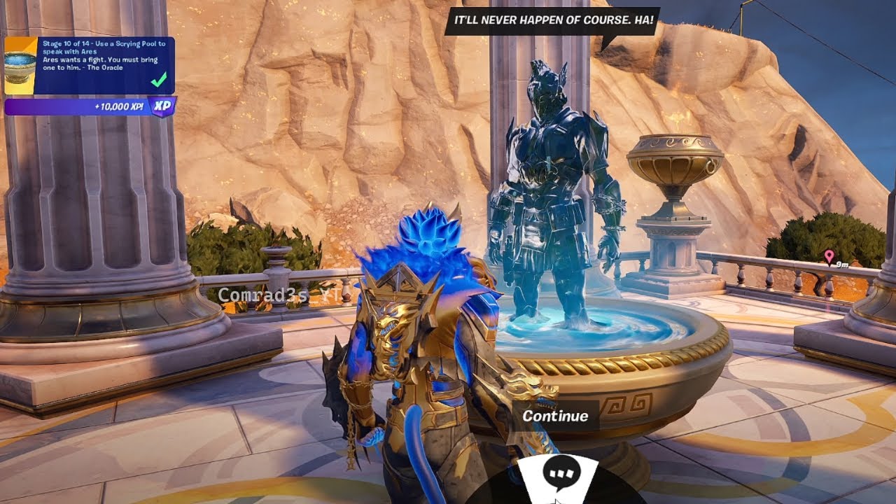 How to Use a Scrying Pool to speak with Ares Fortnite - YouTube