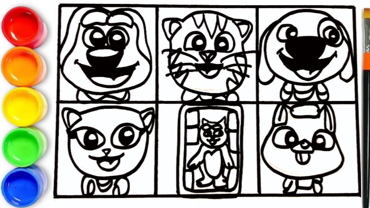 How to draw Talking Tom Characters | Drawing Talking Tom | Talking Tom ...