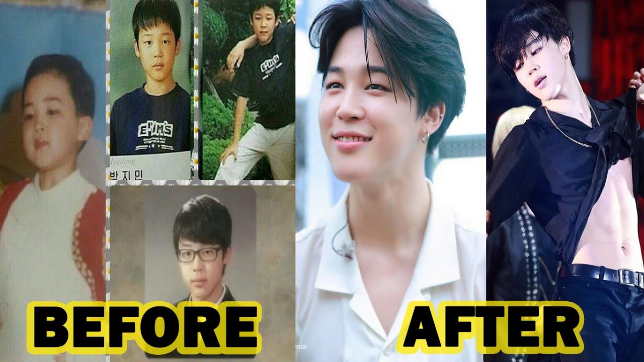 BTS JIMIN Park Ji-min Before and After - YouTube