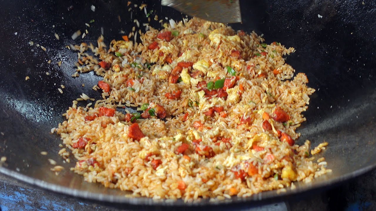 Double Egg Chicken Fried Rice | Fast Food in Indian Street | Street ...