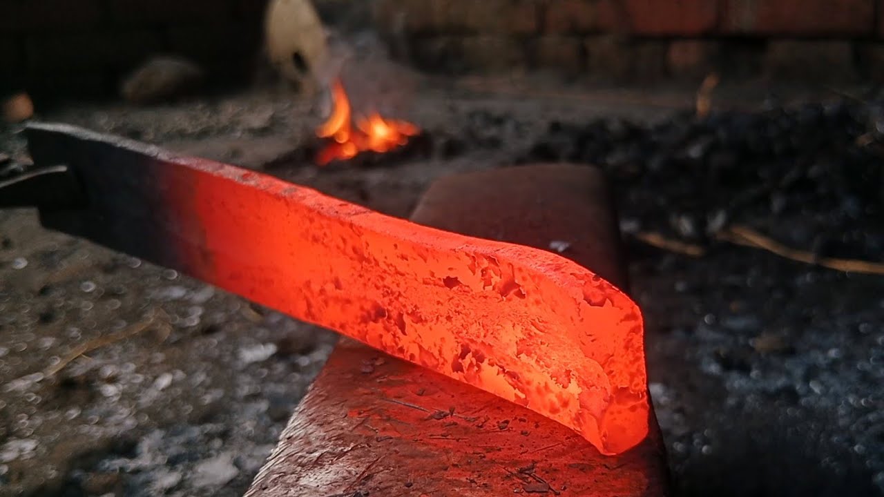 Blacksmith made vegetable cutter Hasua from old bearing - YouTube