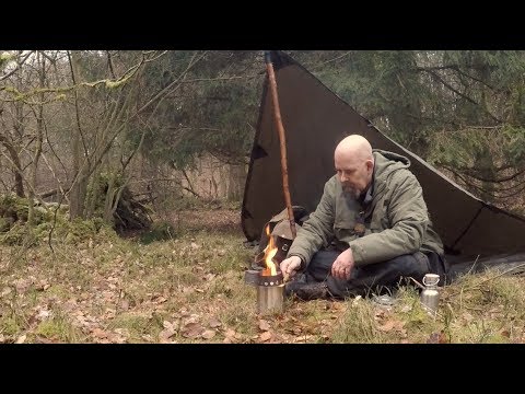 Walking stick tarp setup - YouTube
