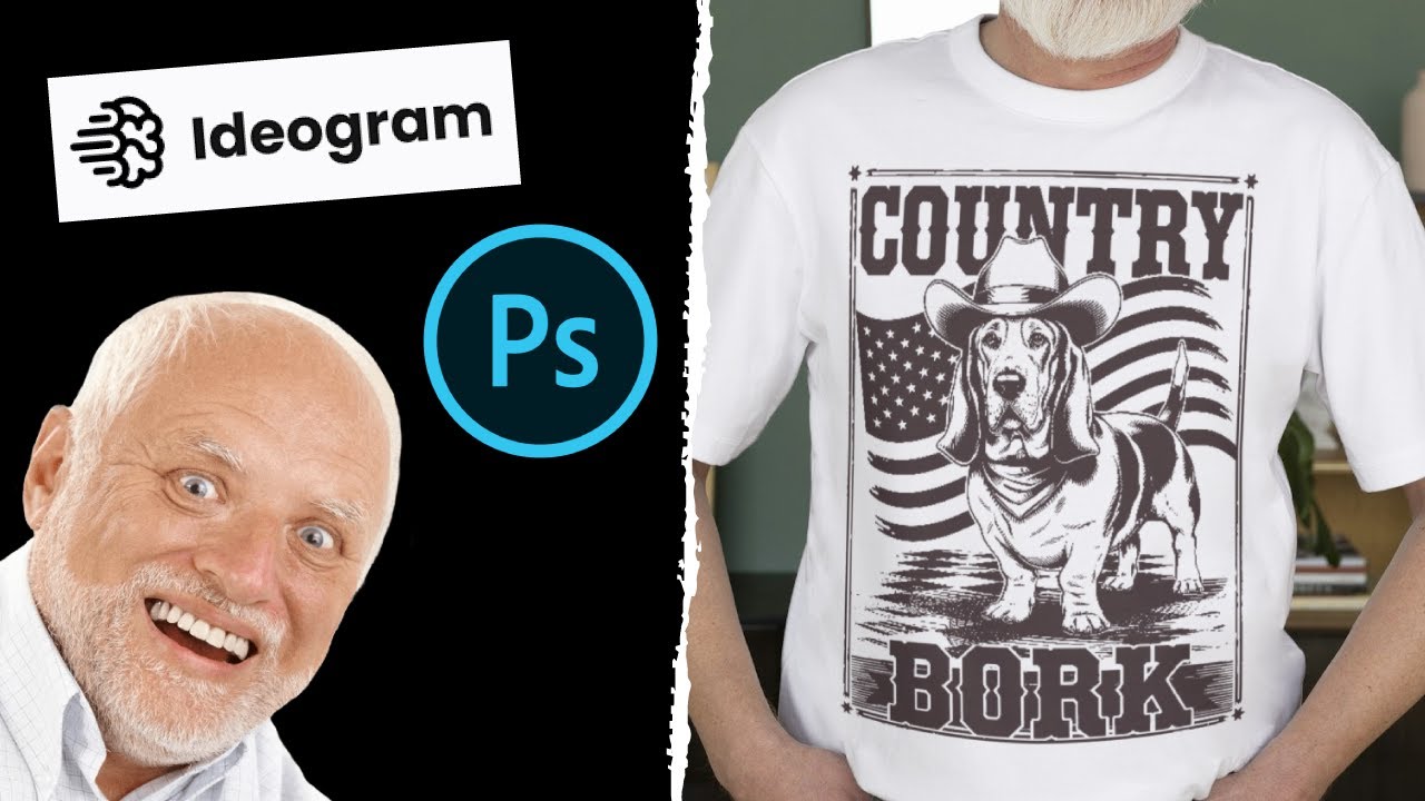 Ideogram Vintage Cowboy t-shirt design | Photoshop Tutorial - YouTube