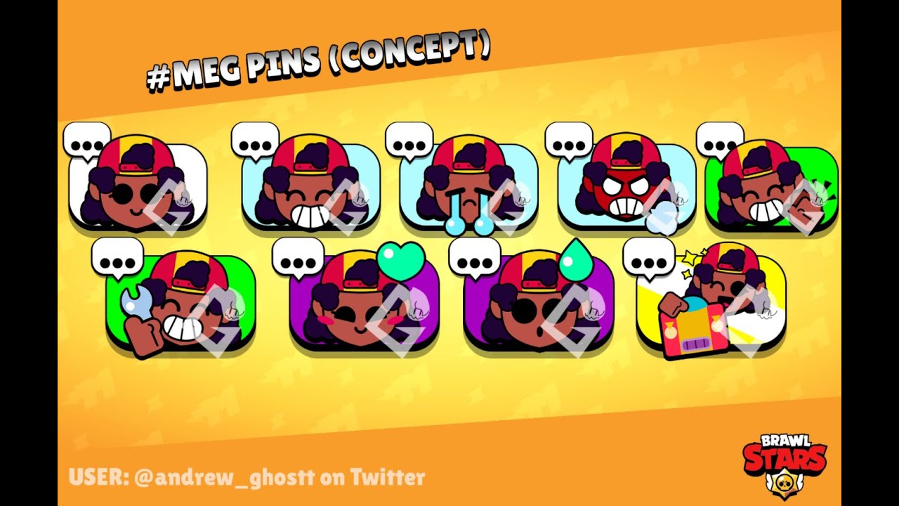 Brawl Stars - Meg New Pins Ideas. - YouTube