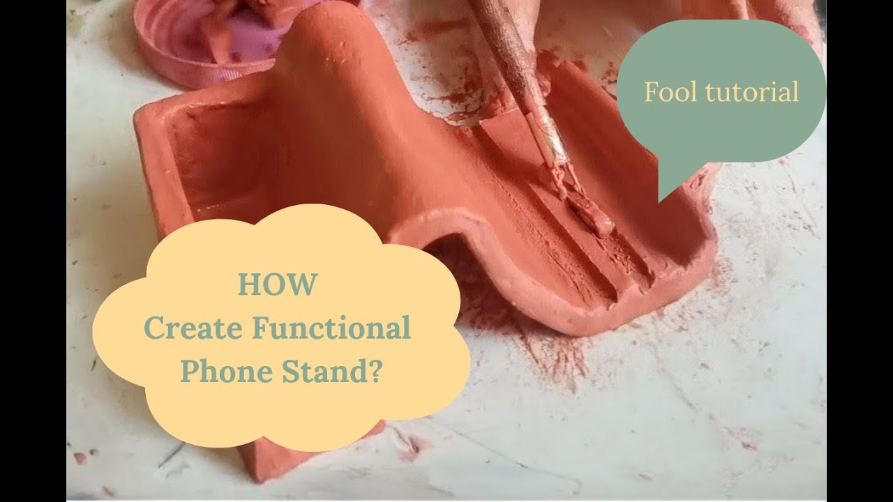 📱DIY Clay Phone stand with Headphone holder and three different angles ...
