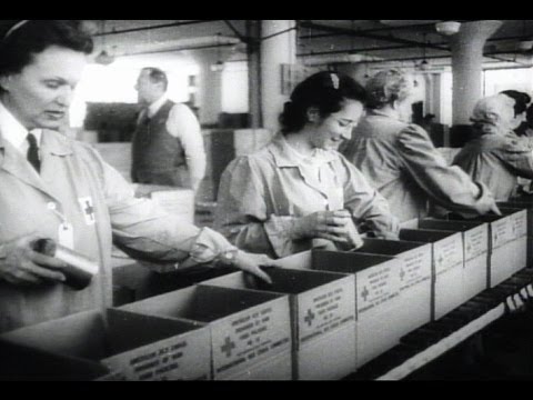 HD Historic Archival Stock Footage WWII - U.S. Red Cross Ships Boxes To ...