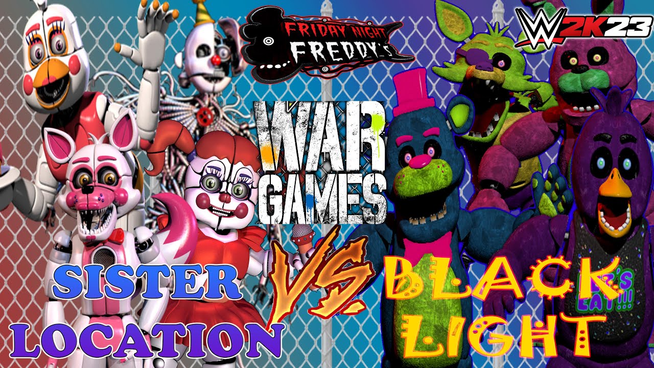 FNAF WAR GAMES! SISTER LOCATION vs BLACK LIGHT ANIMATRONICS on FRIDAY ...
