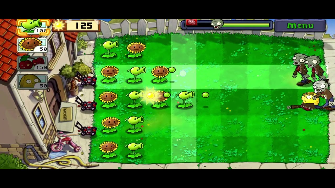 plant vs zombie1 ll game ll pvz 1 ll phone game - YouTube