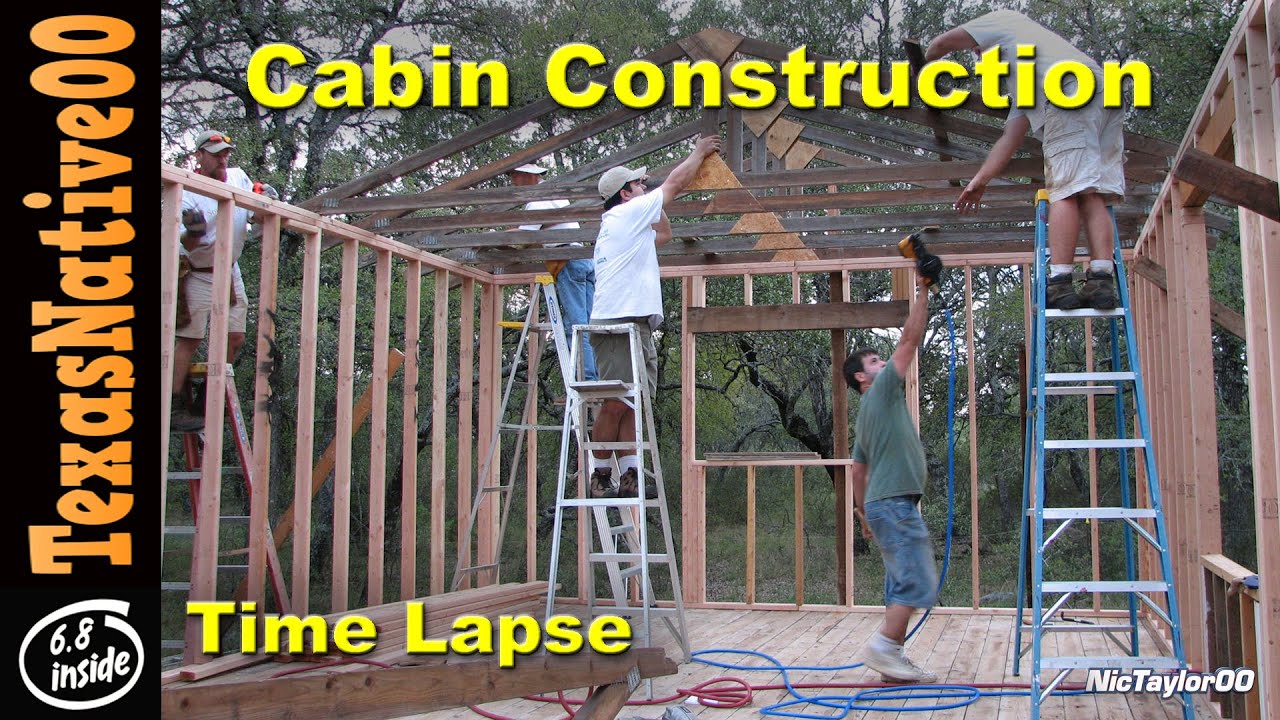 Hunting Cabin Construction "Slide Show" (Part 2) - YouTube