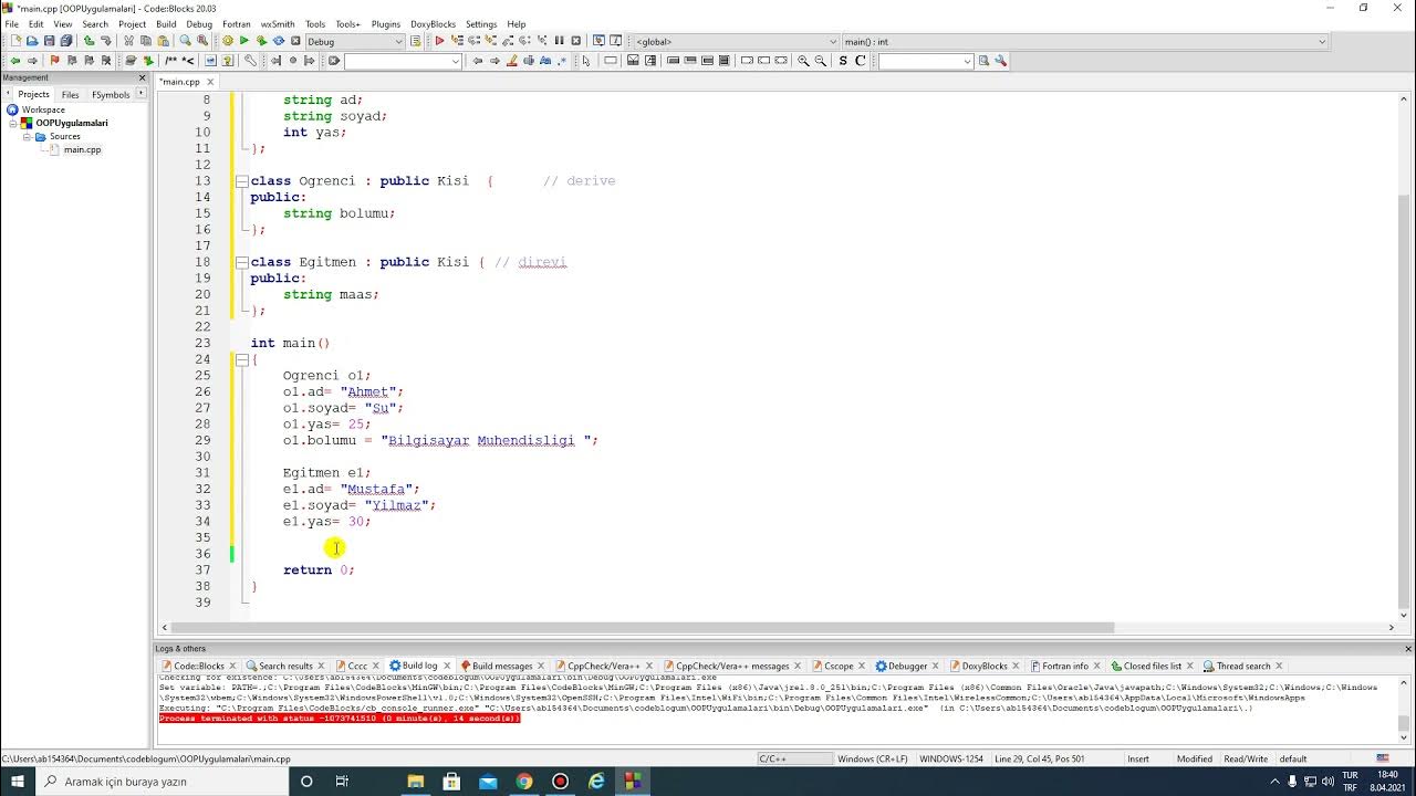 C++ ile OOP -10- Inheritance ( kalıtım) miras alma işlemleri - YouTube