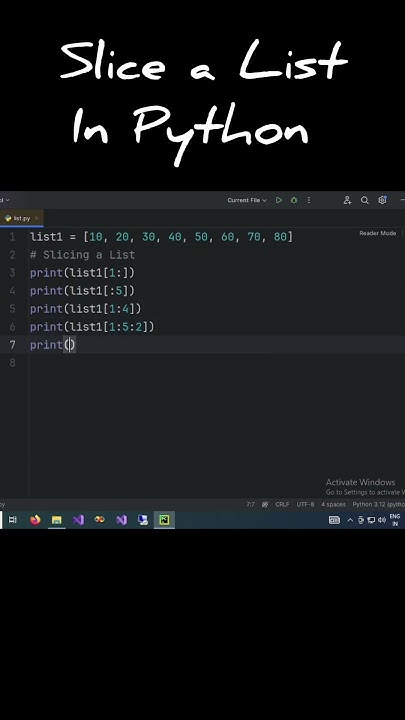 Slicing Of A List In Python Listinpython Python Pythonprogramming Youtube