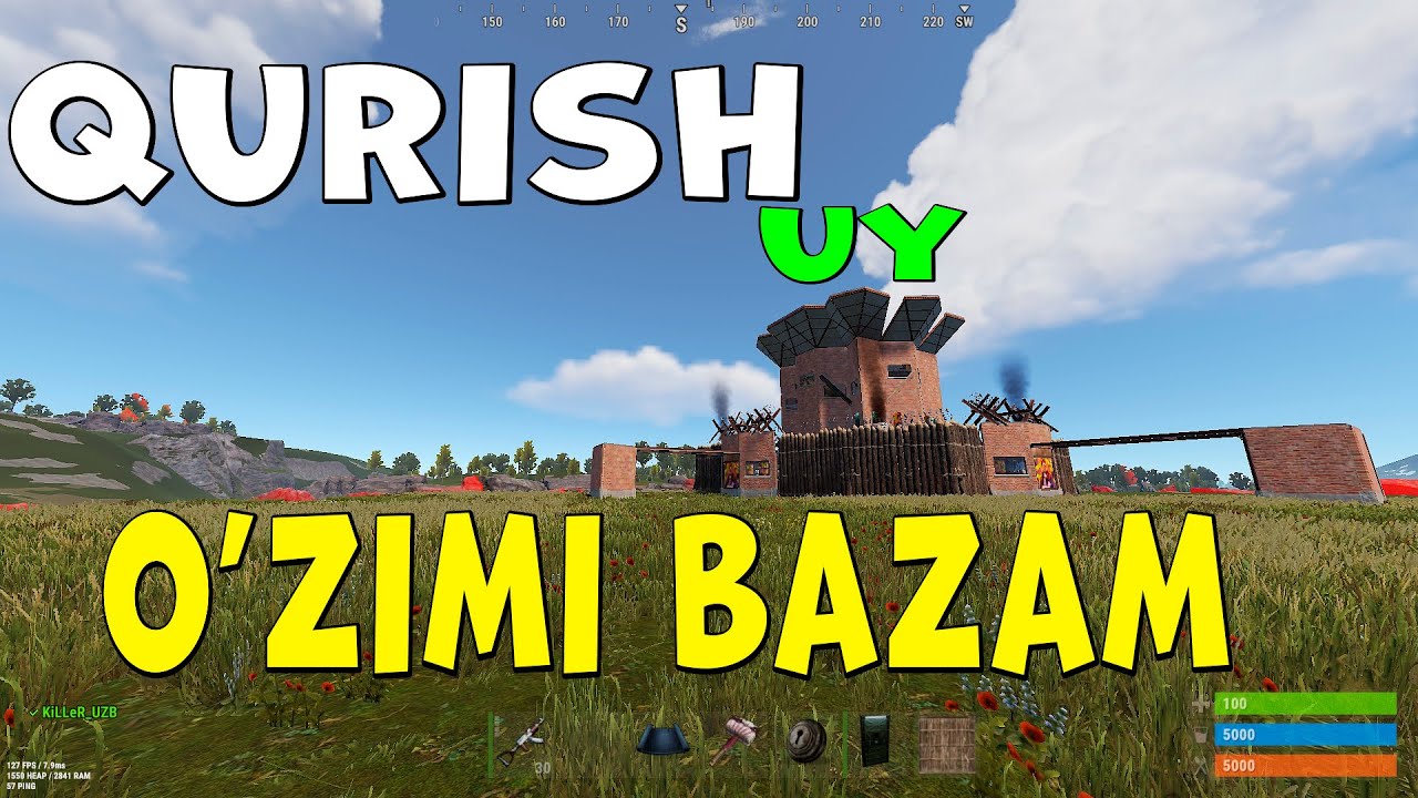 Rust - MAN O'YLAB TOPGAN BAZAMNI QURISH 0 DAN BITGAN HOLATGA - YouTube