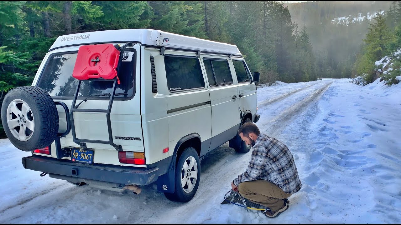 First Time Snow Camping in our Vanagon! - YouTube