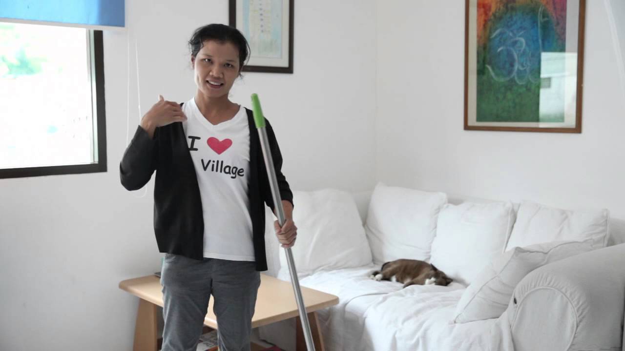 Cleaning staff using Makaton - YouTube