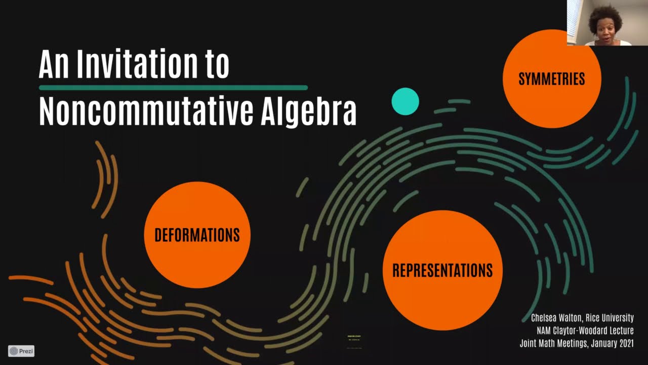 Chelsea Walton, "An Invitation to Noncommutative Algebra," the 2021 NAM ...