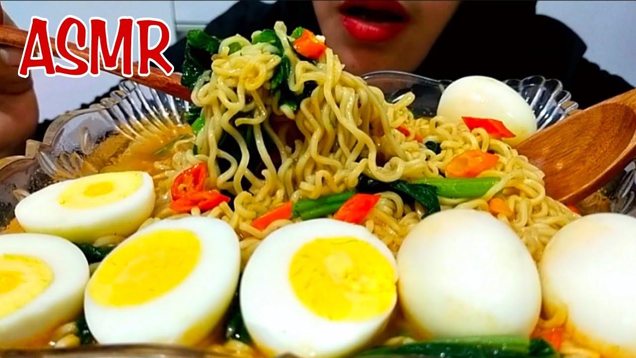 ASMR MIE KUAH PEDAS TOPING TELUR🤤||MUKBANG INDONESIA||#ASMR #mukbang #asmrsounds #eatingsounds ...