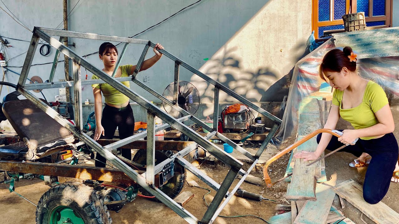 fabrication cutting iron bars and welding to create a more complete car ...