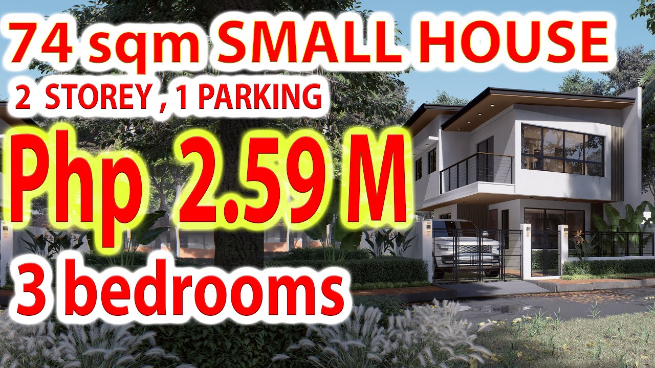 Low Cost 2 Storey Residential house 74 sqm. Interior Design in the ...