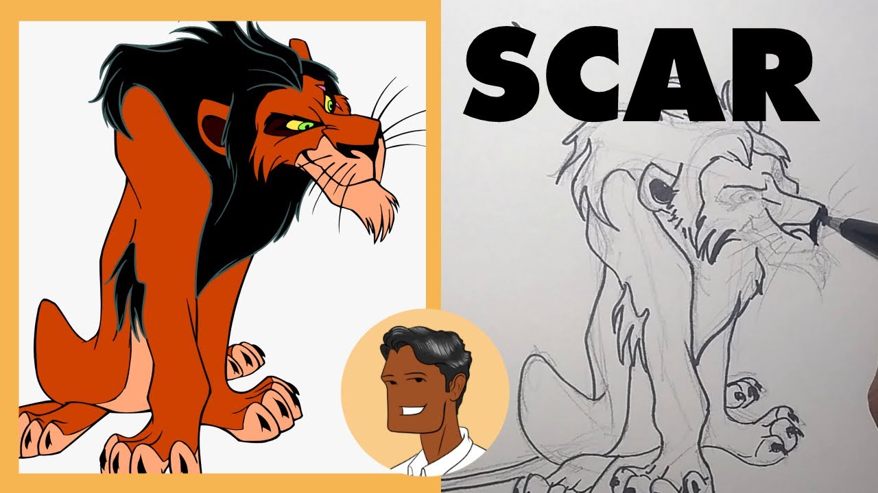 DISNEY MONTH - How to draw SCAR - YouTube