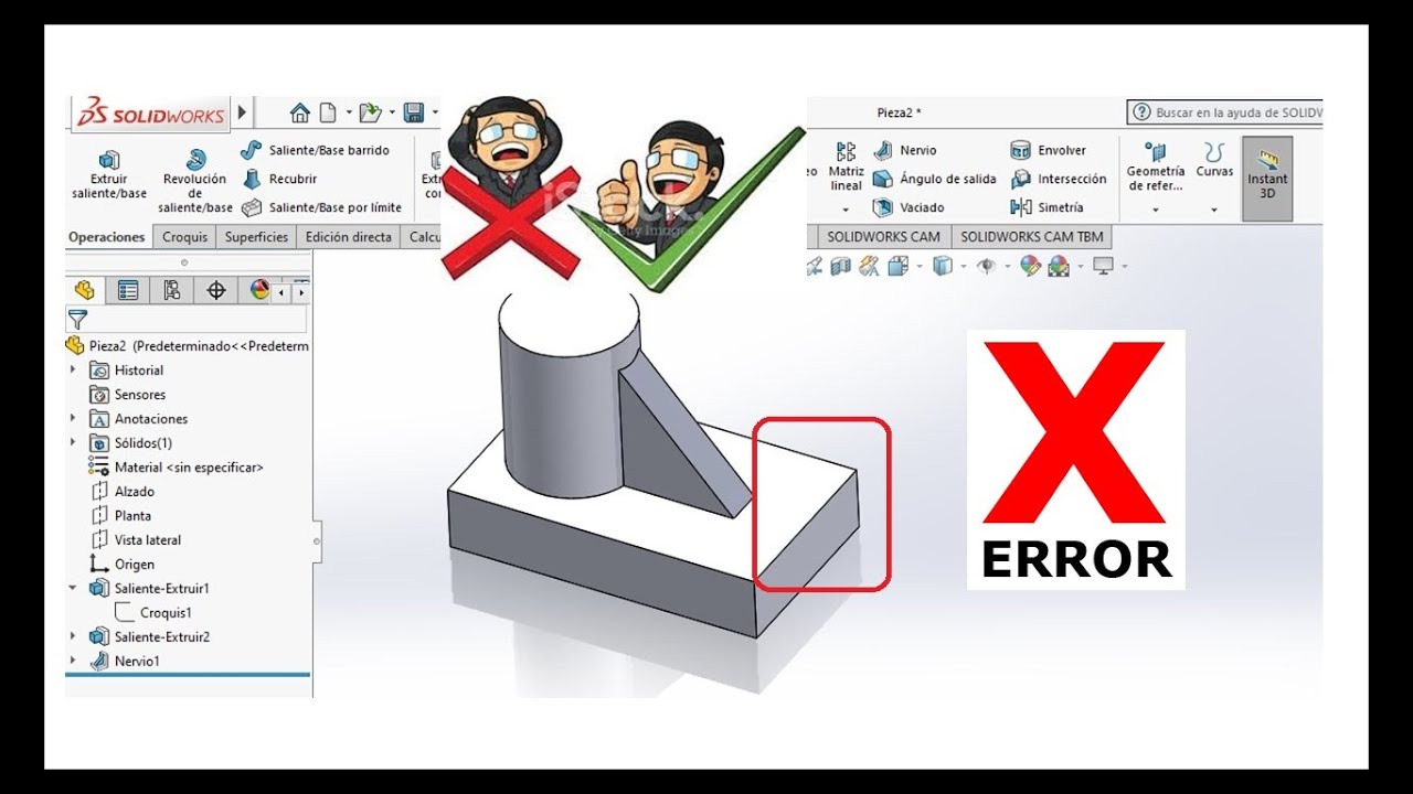 Correccion de errores en dibujos realizados en SolidWorks - YouTube