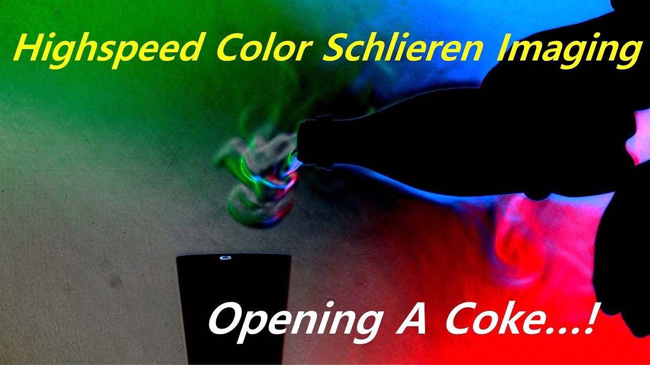 [Highspeed Color Schlieren Imaging ] 콜라 따기 슐리렌 고속 촬영 - YouTube
