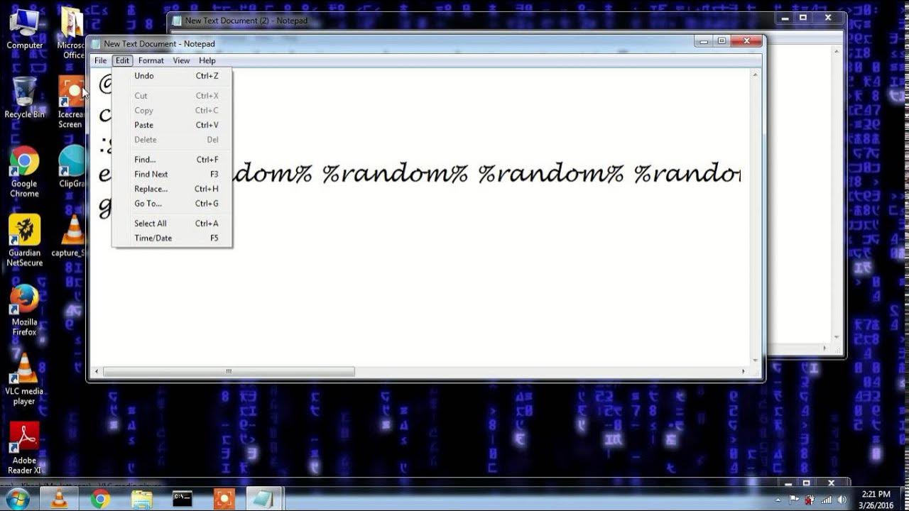 How to create matrix effect using cmd - YouTube