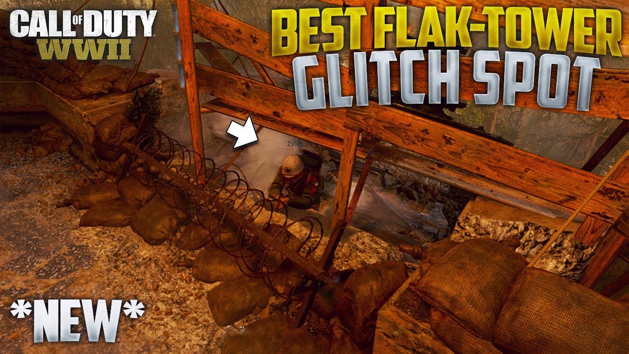 CoD WWII *New* Best Flak Tower Glitch Spot - YouTube
