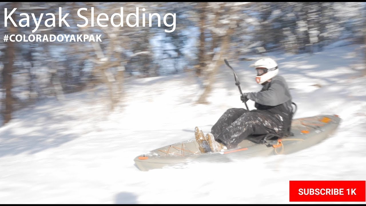 Kayak Sledding- Lifetime Teton Fishing Kayak - YouTube