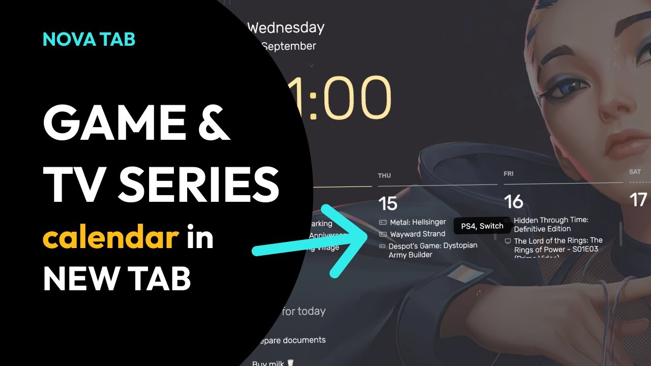 Best Gamer New Tab - Game and Tv series calendar - YouTube