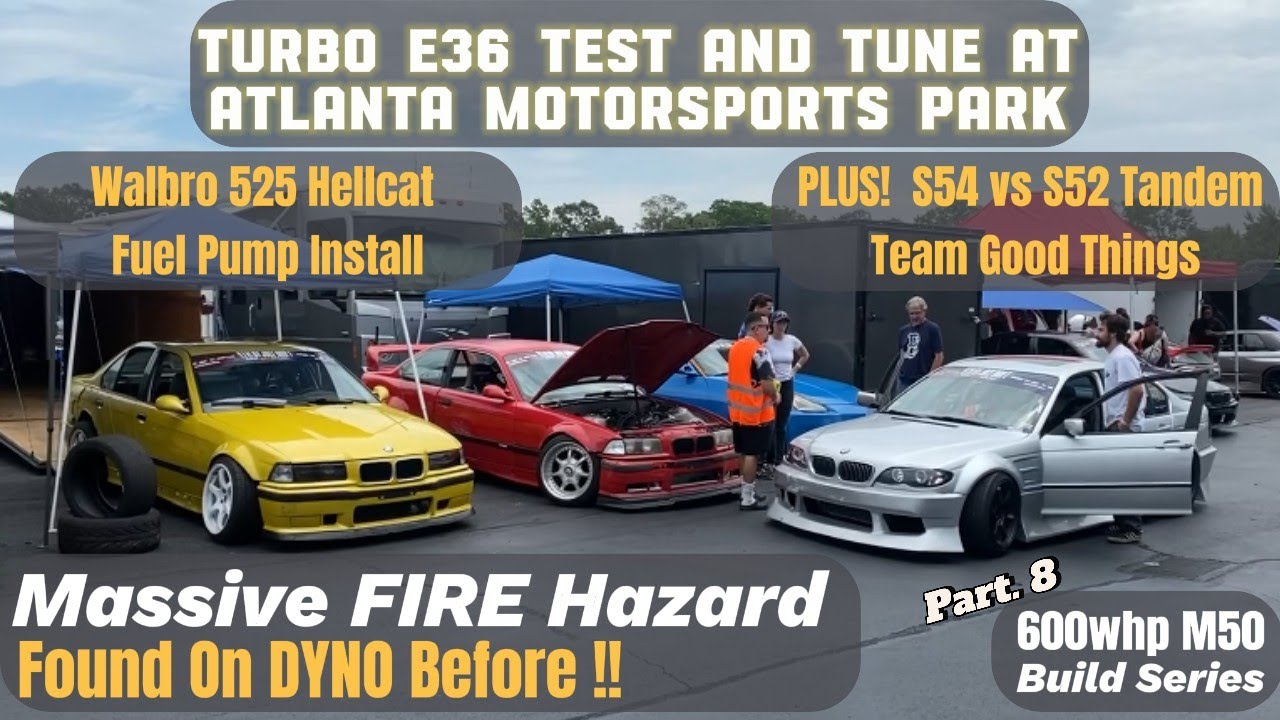 AMP Test and Tune / 525 Hellcat Fuel Pump / Fire Hazard Dyno!! Drift HQ ...