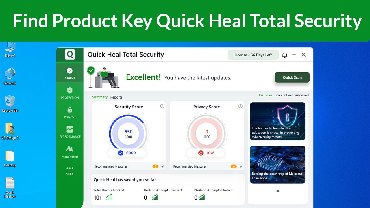 How to Find Product Key Quick Heal Total Security? - YouTube