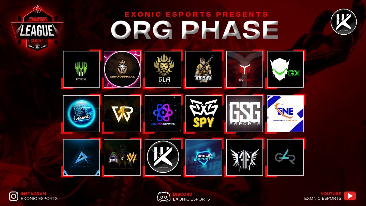 ORGANIZATION PHASE LIVE | CHAMPIONS LEAGUE S-1 | PRESENTED BY EXONIC ...